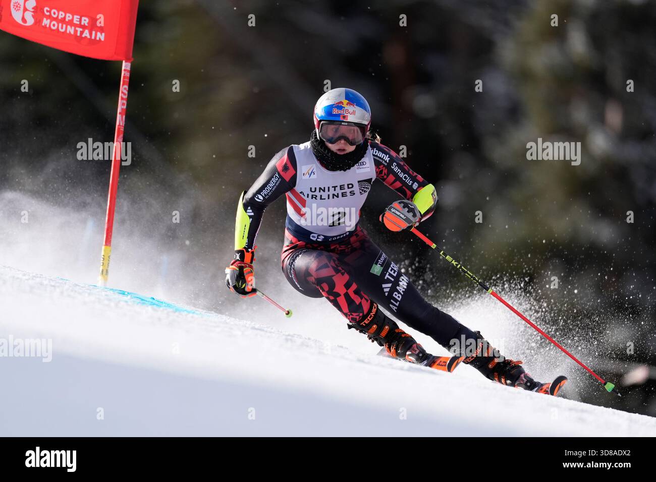 Albania's Lara Colturi competes during a World Cup women's giant slalom ...