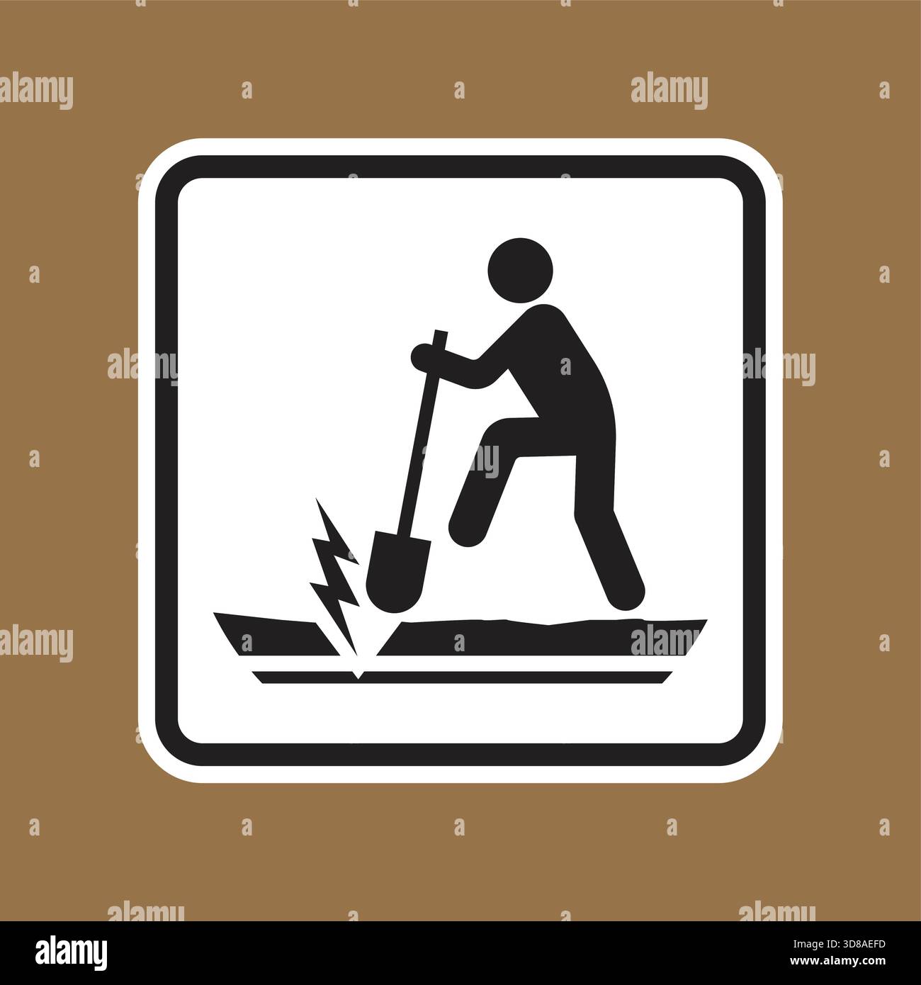 A minimalist icon depicting a worker using a shovel to dig in a ...