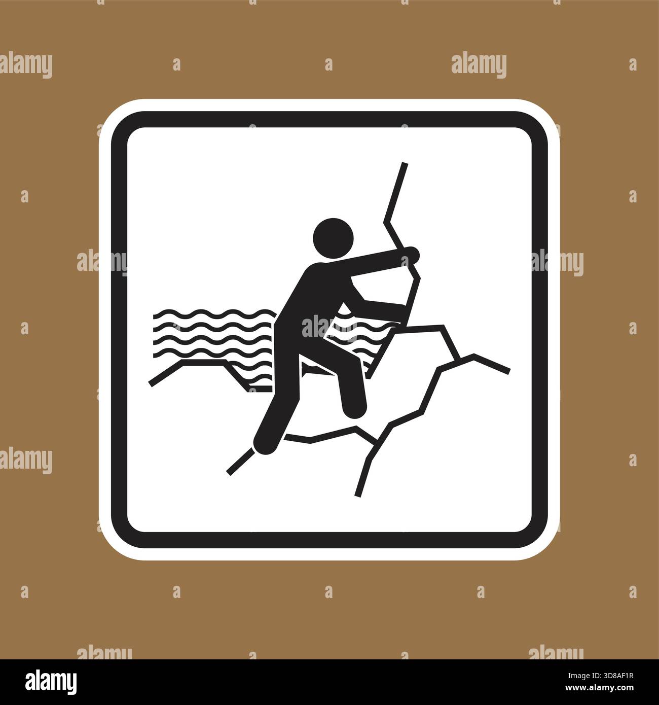 This icon illustrates a warning about hazardous climbing conditions. It ...