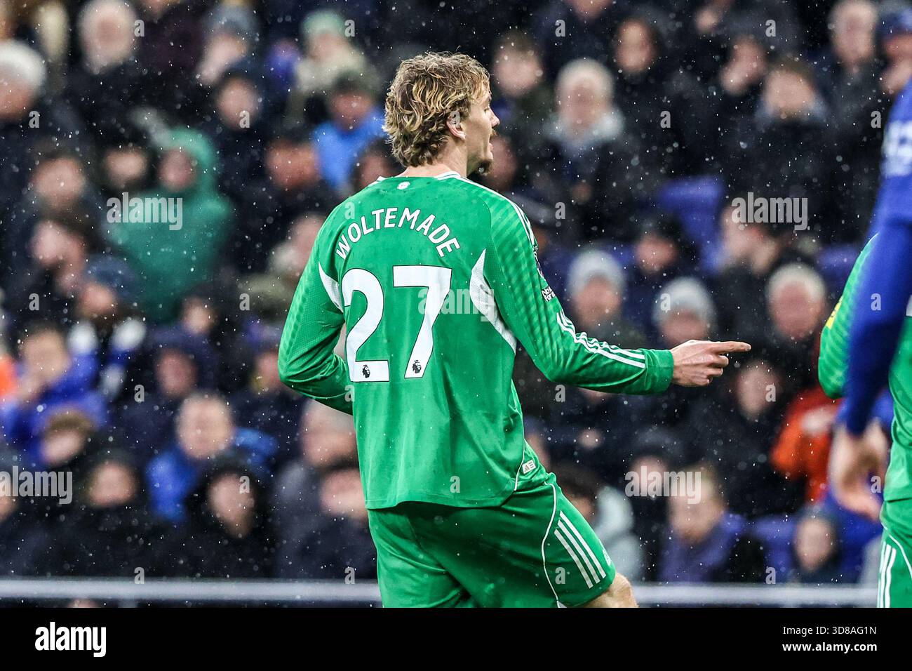 Nick Woltemade of Newcastle United celebrates his goal to make it 0-3 ...