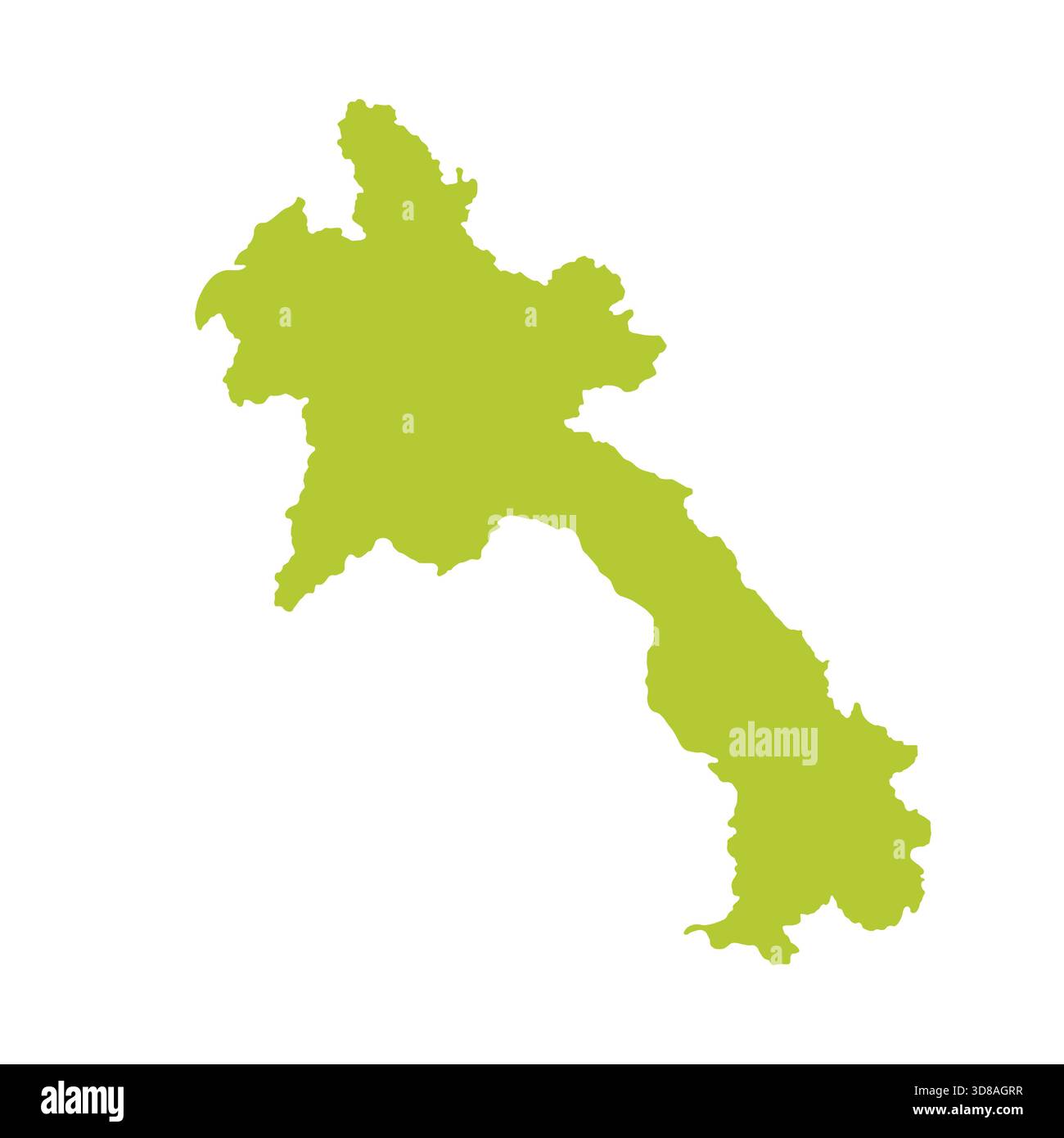 Map of Laos, sign silhouette. World Map Globe. Vector Illustration ...