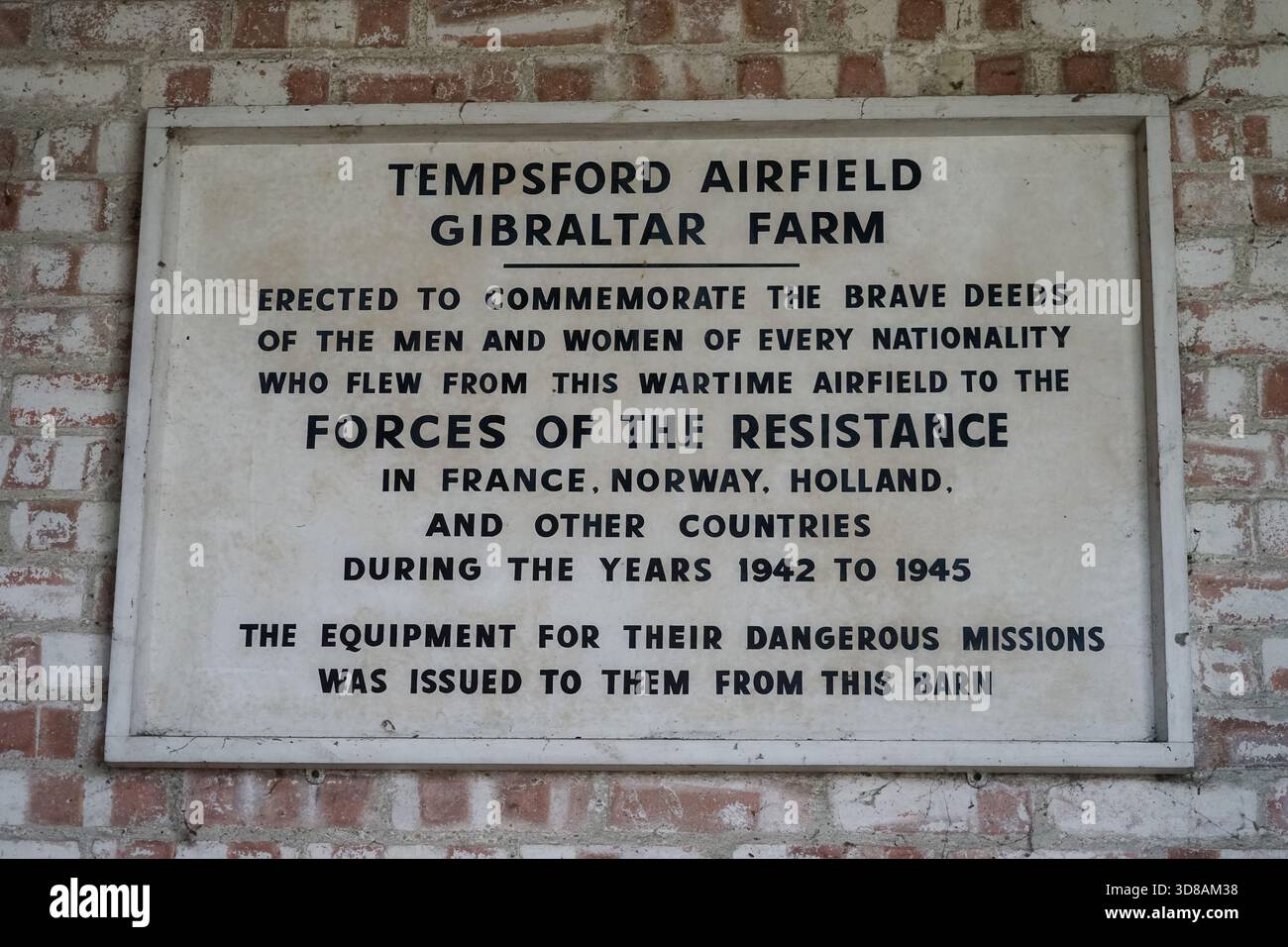 The memorial strewn interior of the barn at the former wartime RAF ...