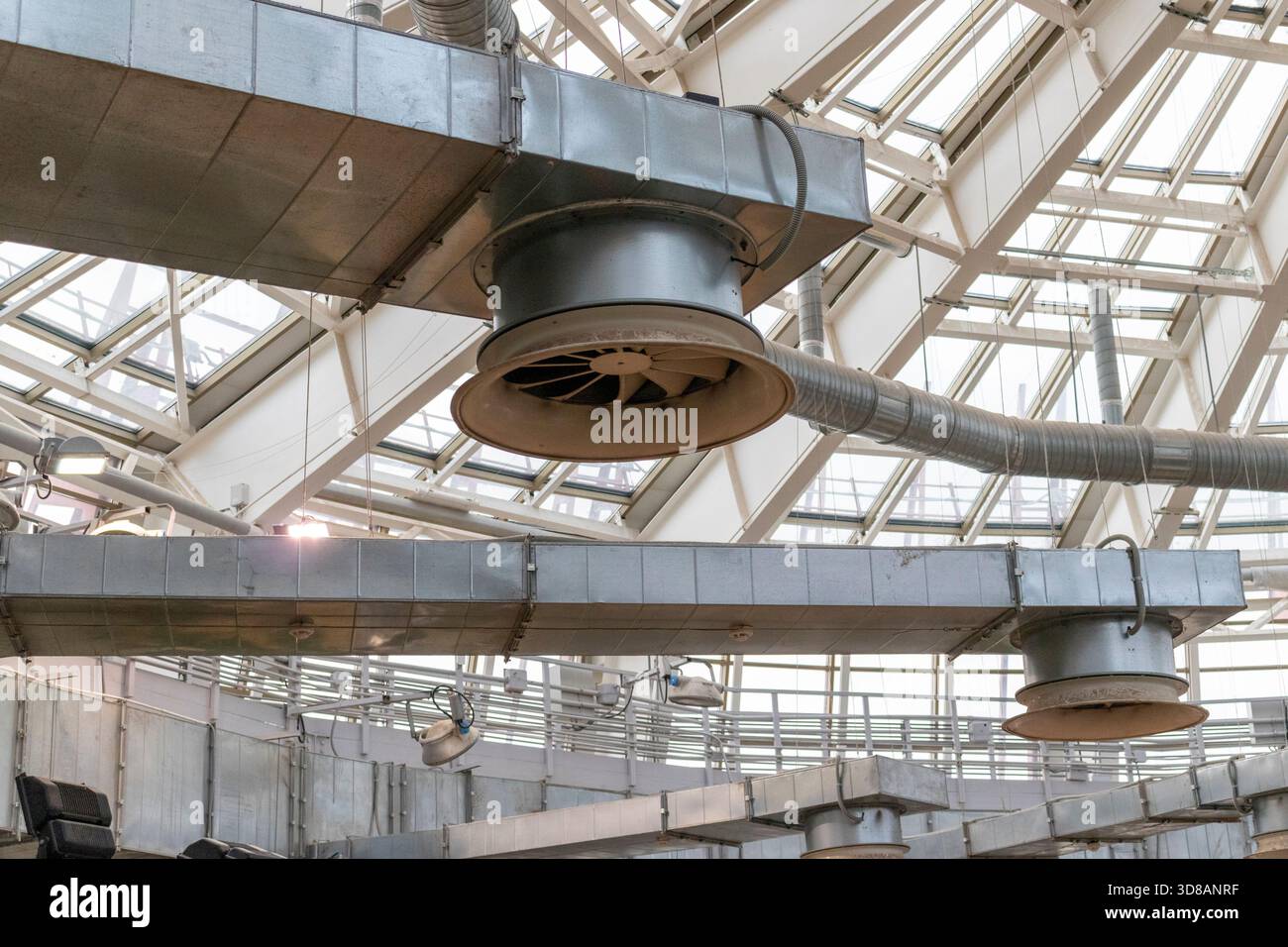 The photograph displays an industrial ventilation system Stock Photo ...