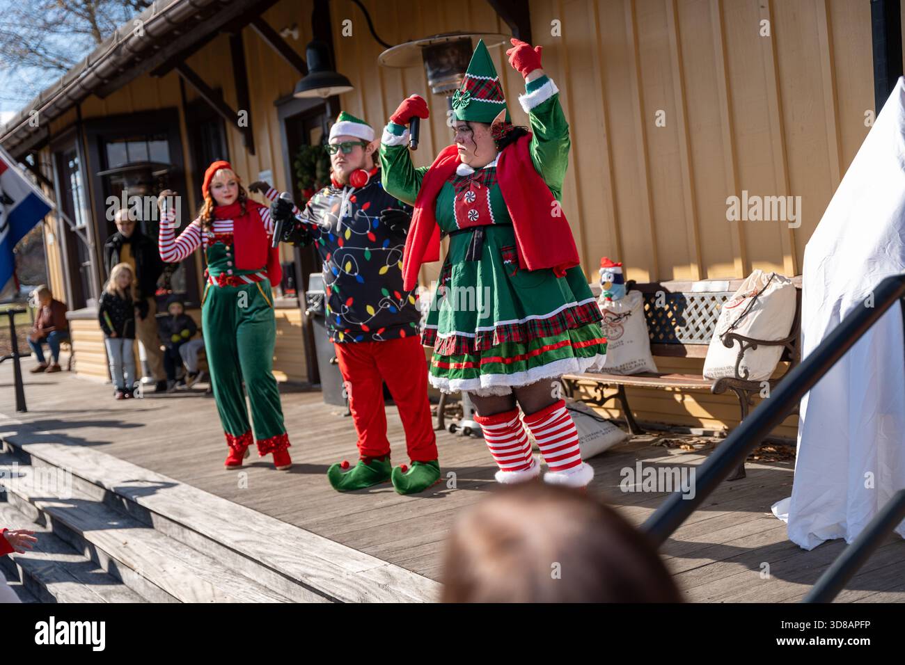 New Freedom, PA, USA. 29 Nov 2025. Christmas Elves spread holiday cheer ...