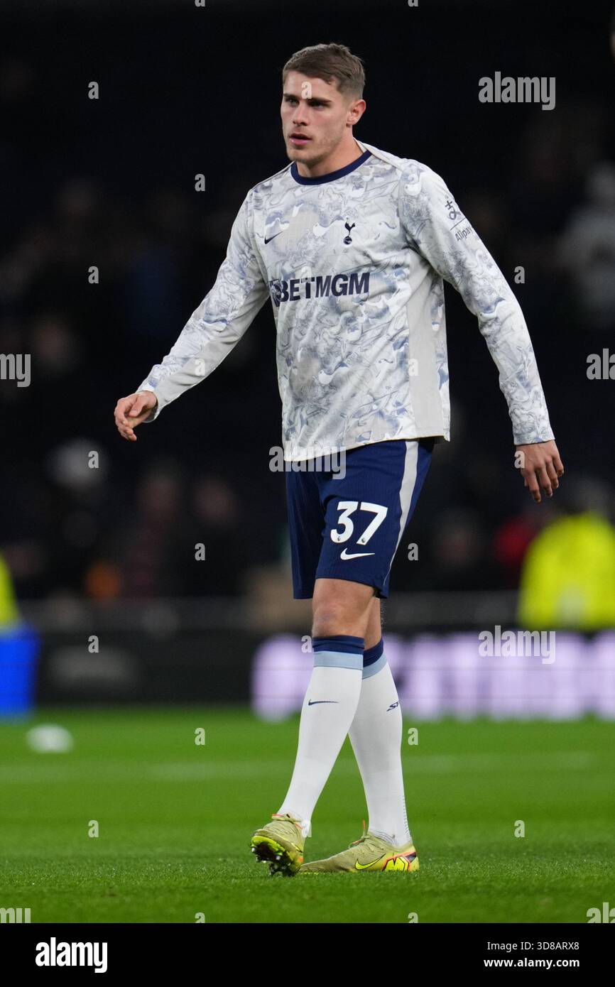 Micky van de Ven of Tottenham Hotspur ahead of the Premier League match ...