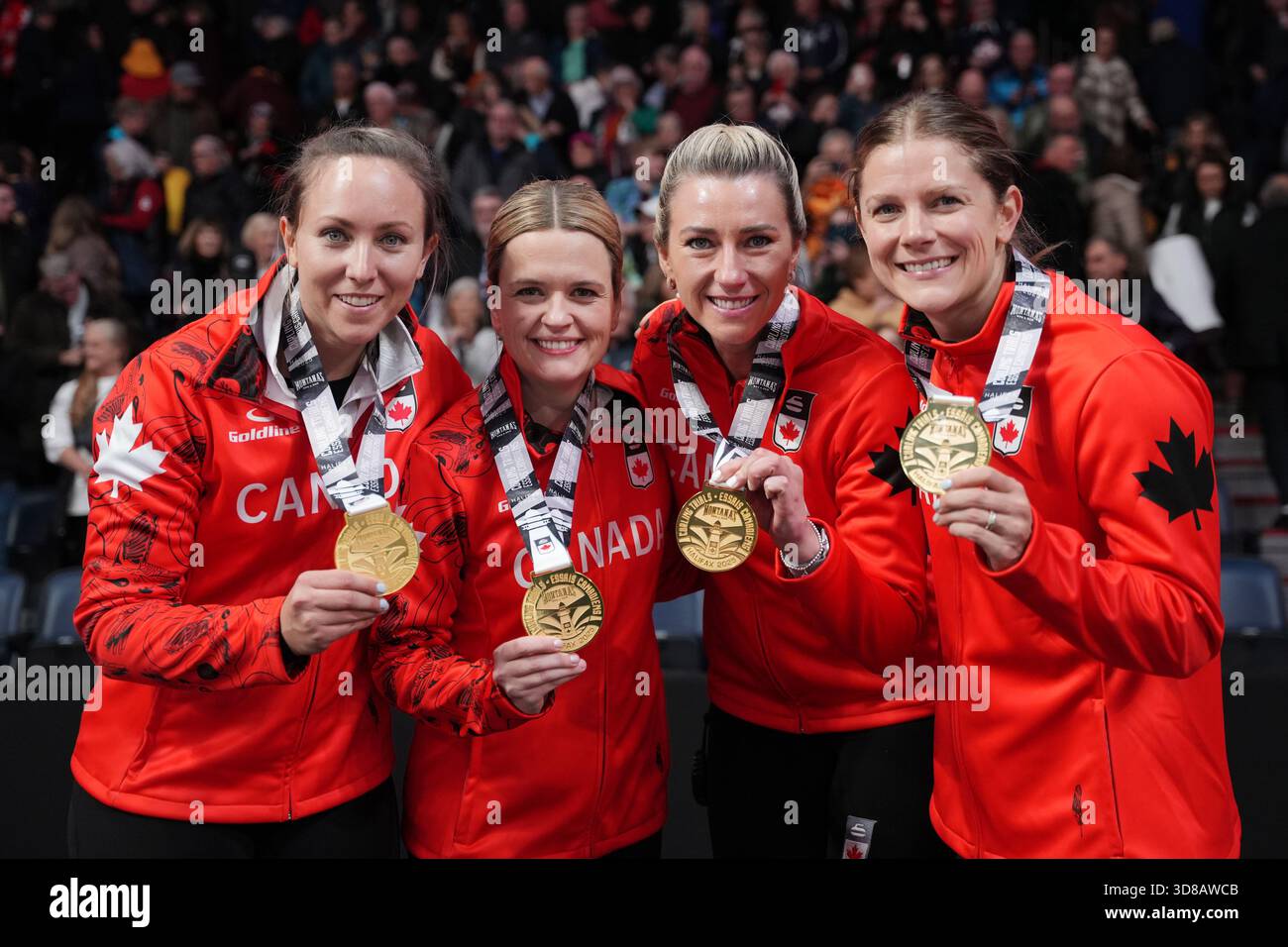 Team Homan, from left to right, Rachel Homan, Tracy Fleury, Emma Miskew ...