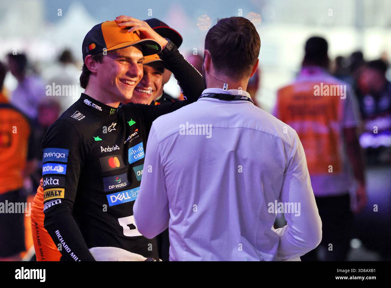 (L to R): Oscar Piastri (AUS) McLaren and Lando Norris (GBR) McLaren ...
