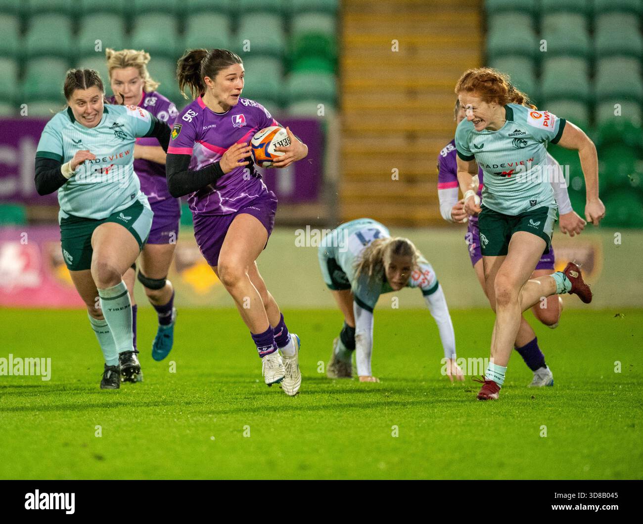 Premiership Women's Rugby, PWR, Loughborough Lightning (Purple Kit) V ...