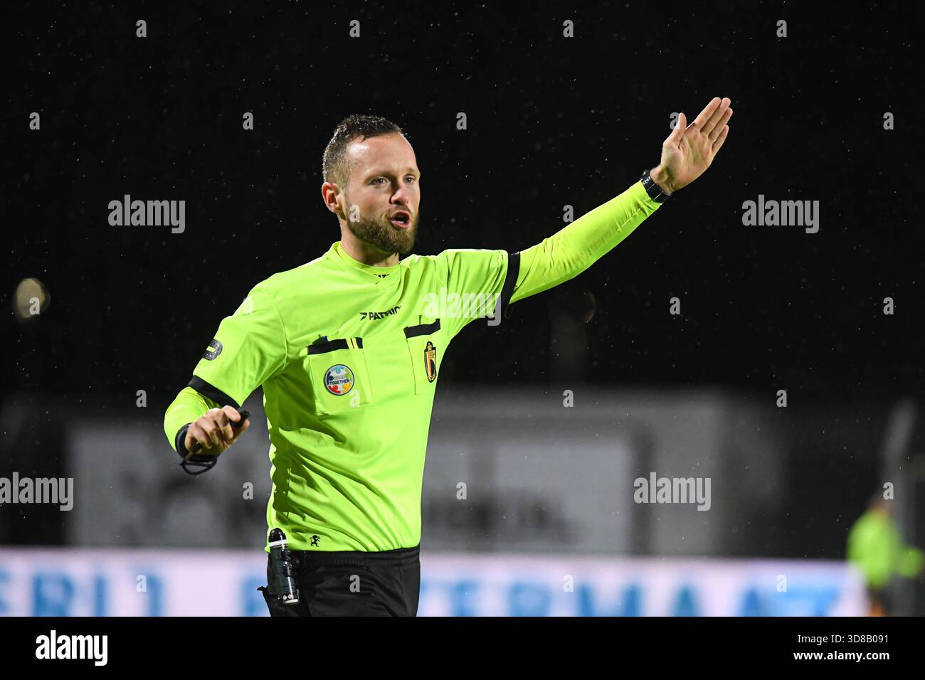 referee Anthony Letellier pictured during a soccer game between Patro ...