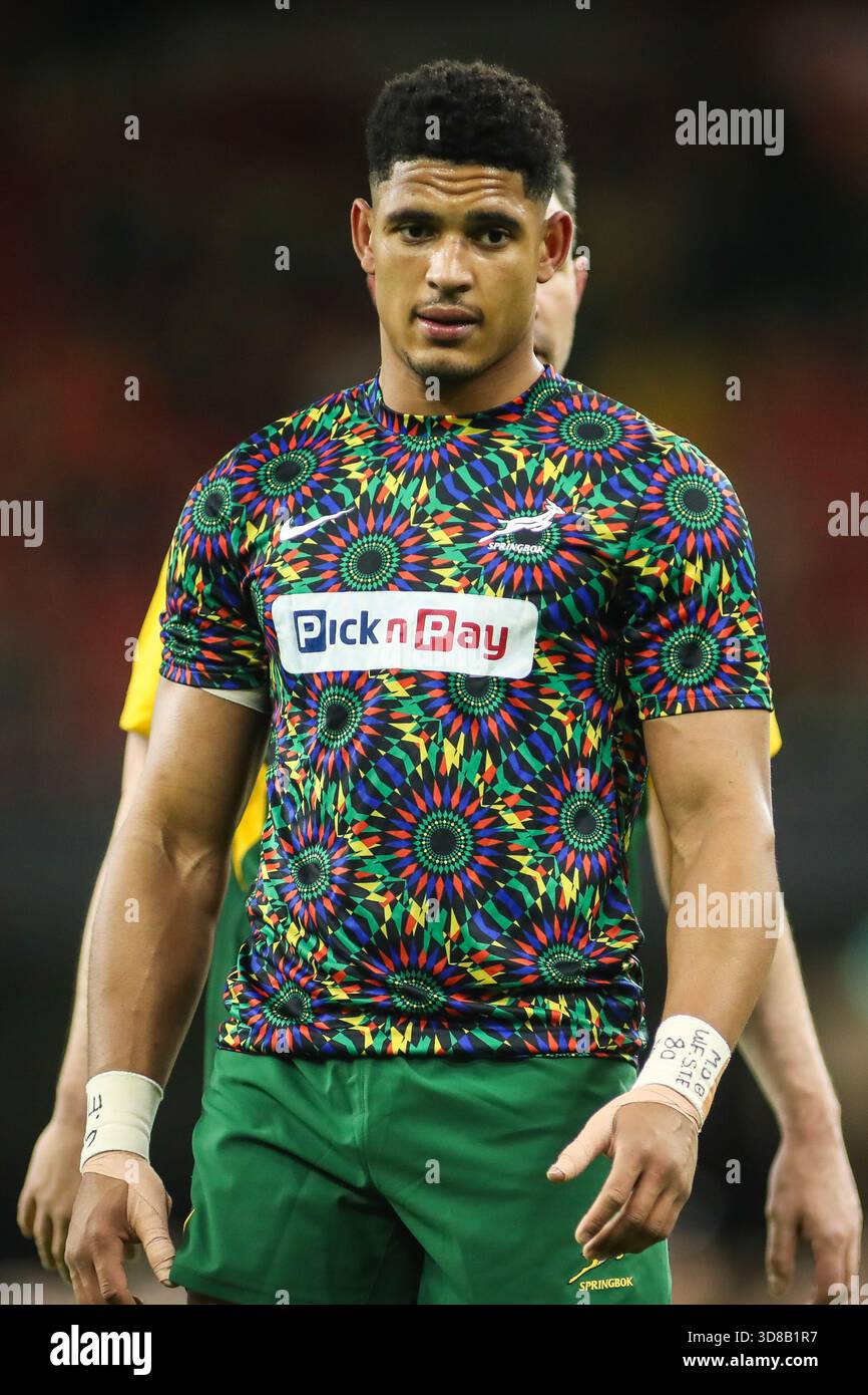 Sacha Feinberg-Mngomezulu of South Africa warms-up ahead of the Quilter ...