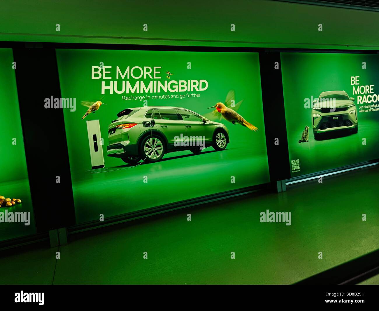Dublin, Ireland - October 21, 2025: Bright green Skoda Elroq car ...