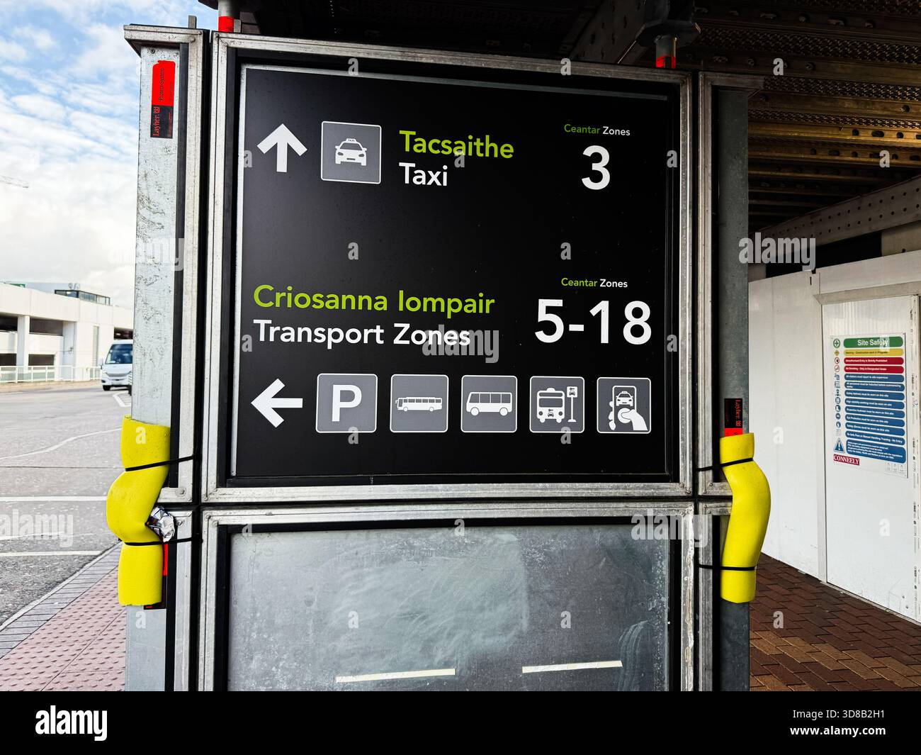 Dublin, Ireland - October 21, 2025: Signboard at a Dublin transport hub ...
