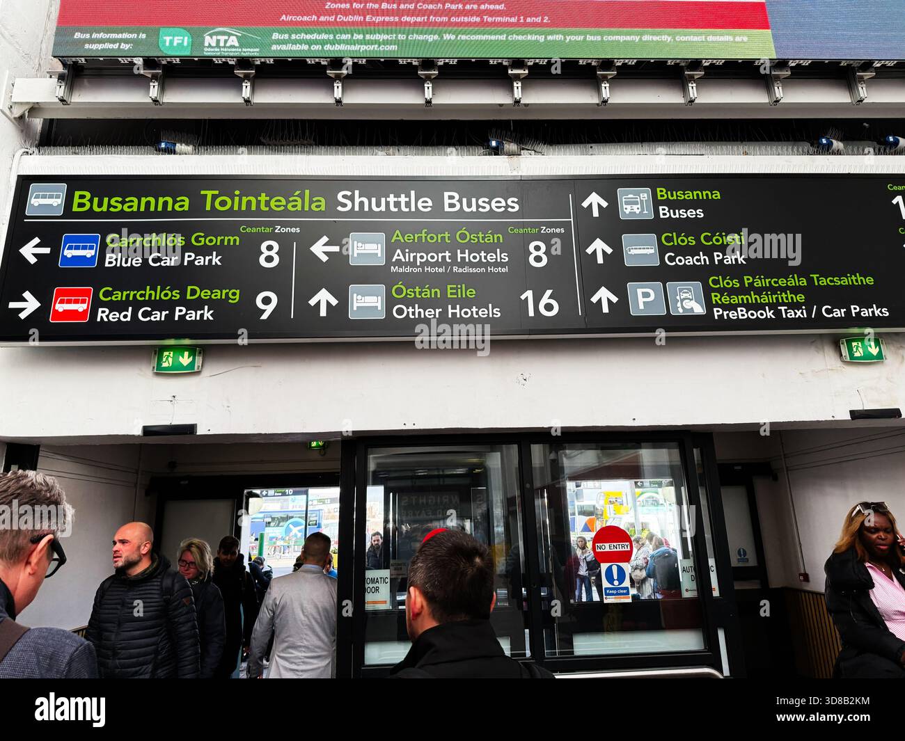 Dublin, Ireland - October 21, 2025: Crowded terminal entrance with a ...
