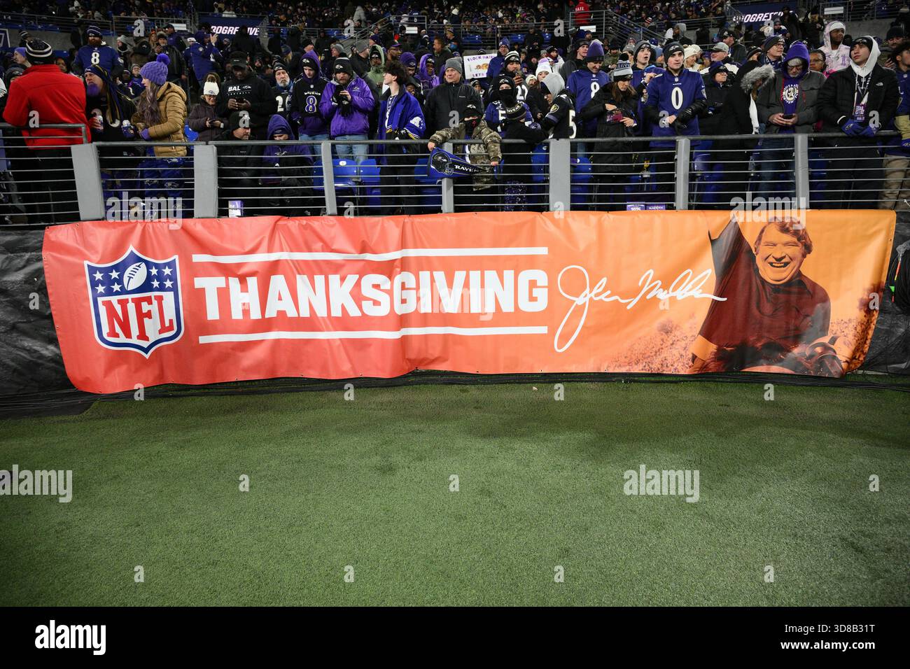 NFL John Madden Thanksgiving signage before an NFL football game ...