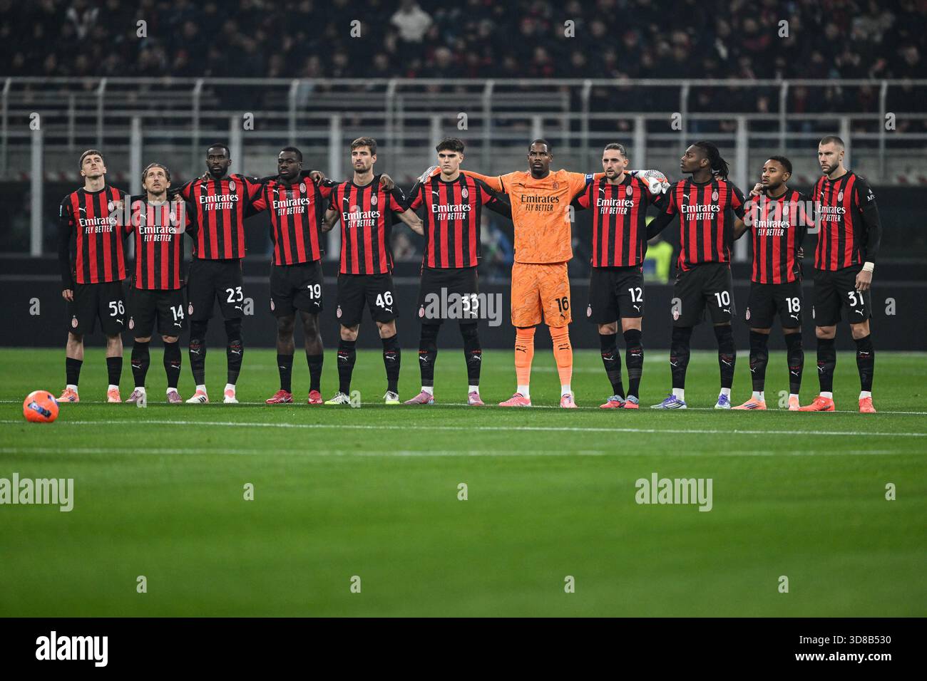 Lineup of AC Milan during the Italian Serie A football match between AC ...