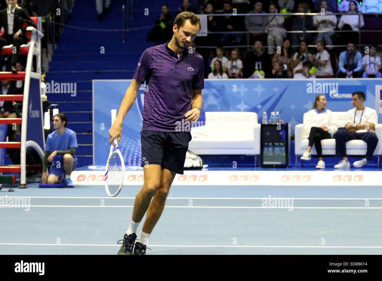 Daniil Medvedev of Russia plays against Tallon Griekspoor of Netherlands (Not in view) during ...