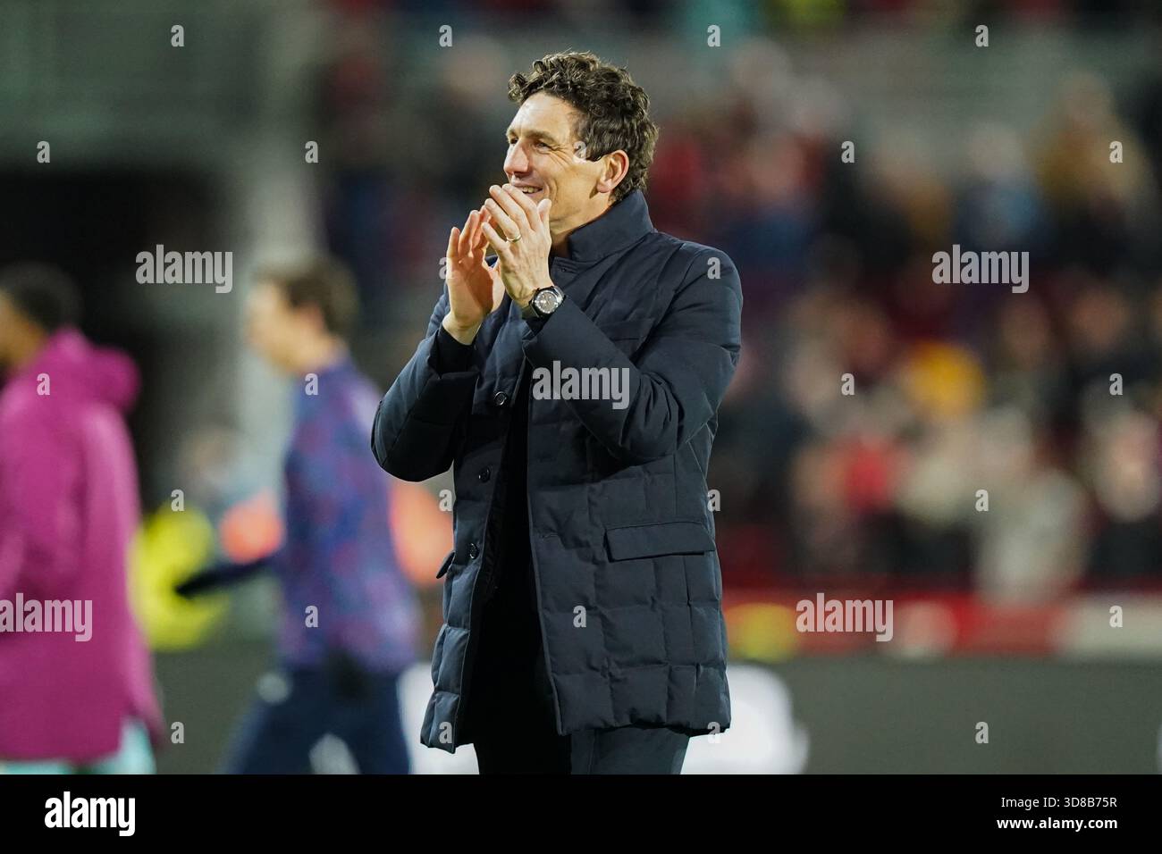 Keith Andrews, Manager of Brentford clapping the fans after the ...