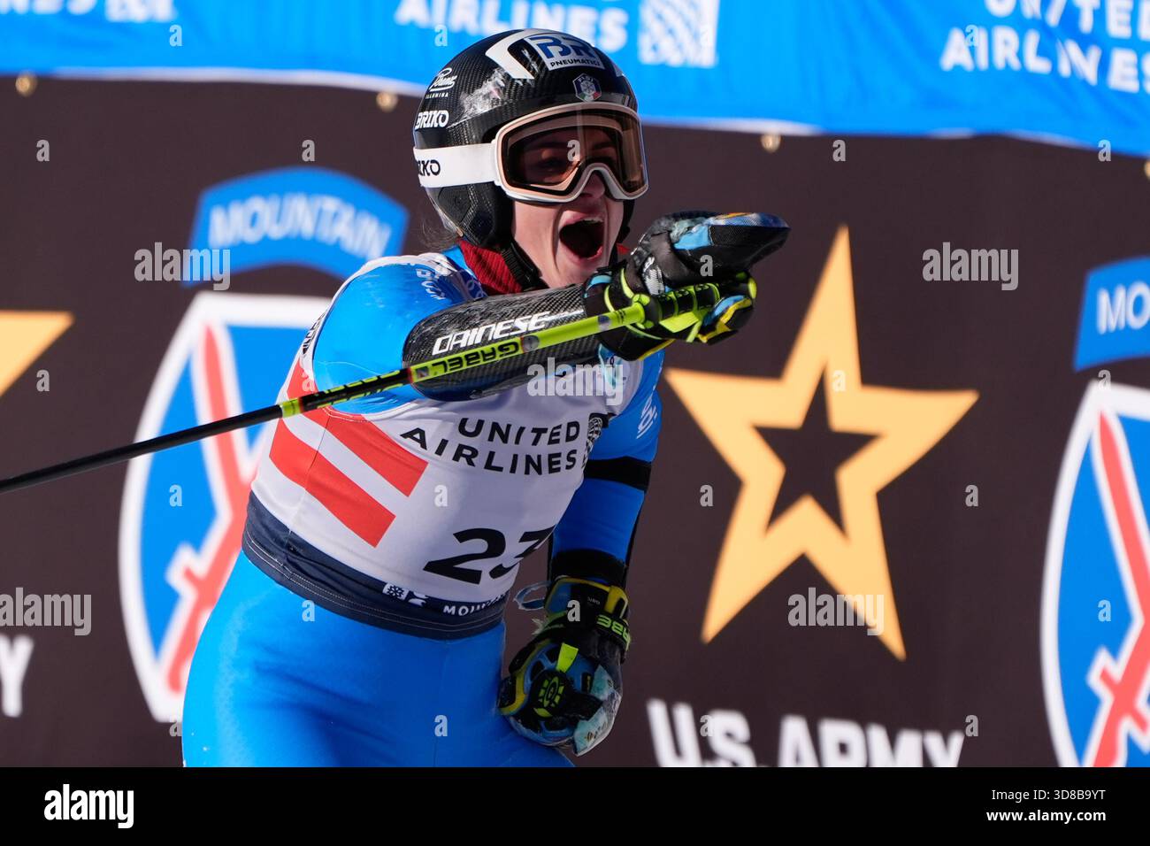 Italy's Asja Zenere celebrates after her run during a World Cup women's ...