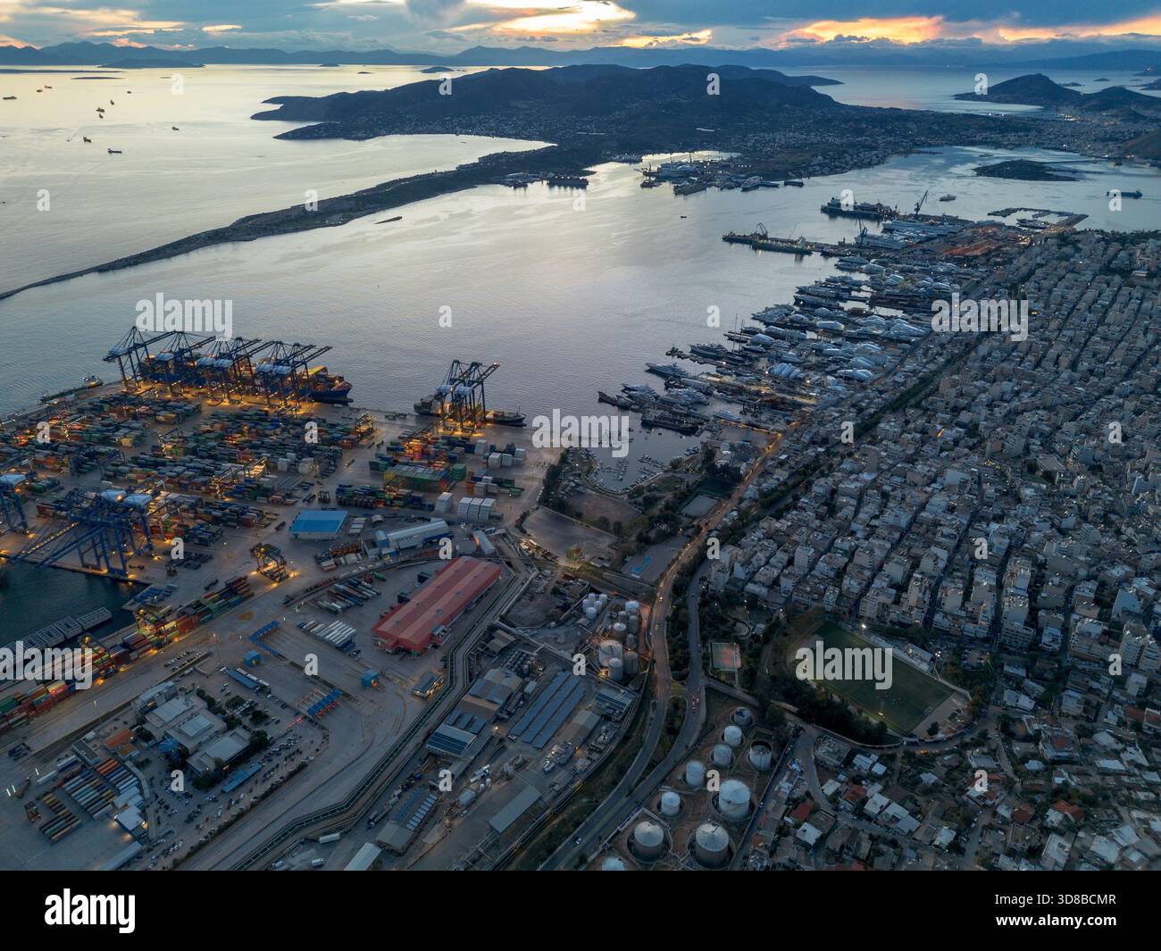 Athens, Greece, 29 November 2025. An aerial view of the Chinese Cosco ...