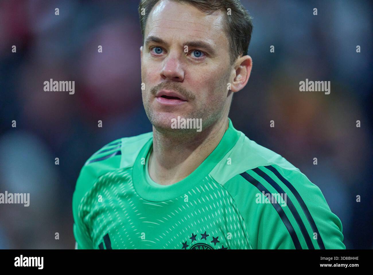 Manuel Neuer, goalkeeper of FC Bayern Muenchen with mustache in the ...