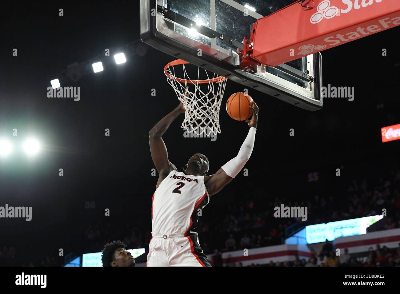 ATHENS, GA - NOVEMBER 29: Center Somto Cyril #2 of the Georgia Bulldogs ...