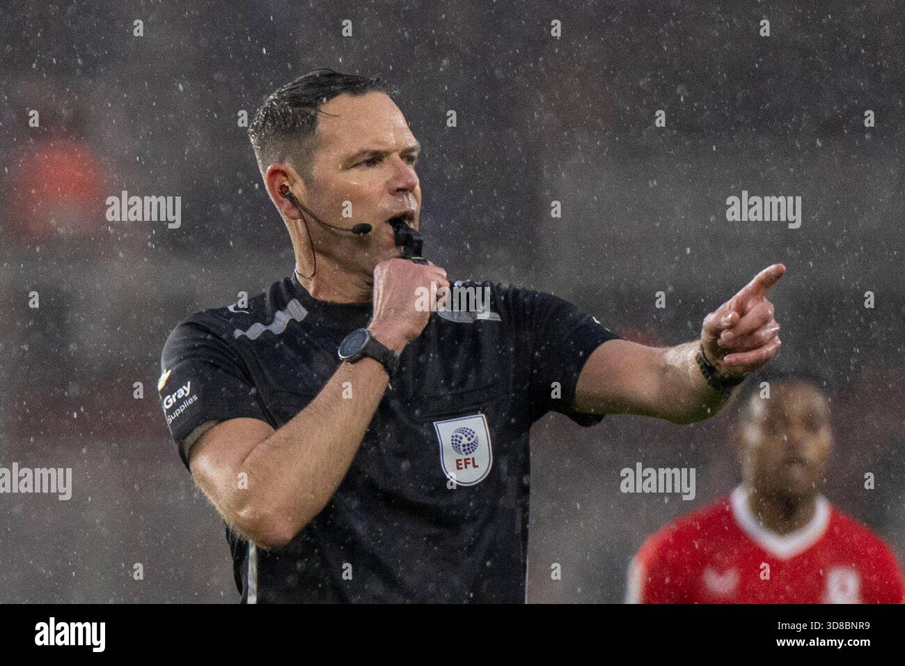Referee James Linnington during the Sky Bet Championship match between ...