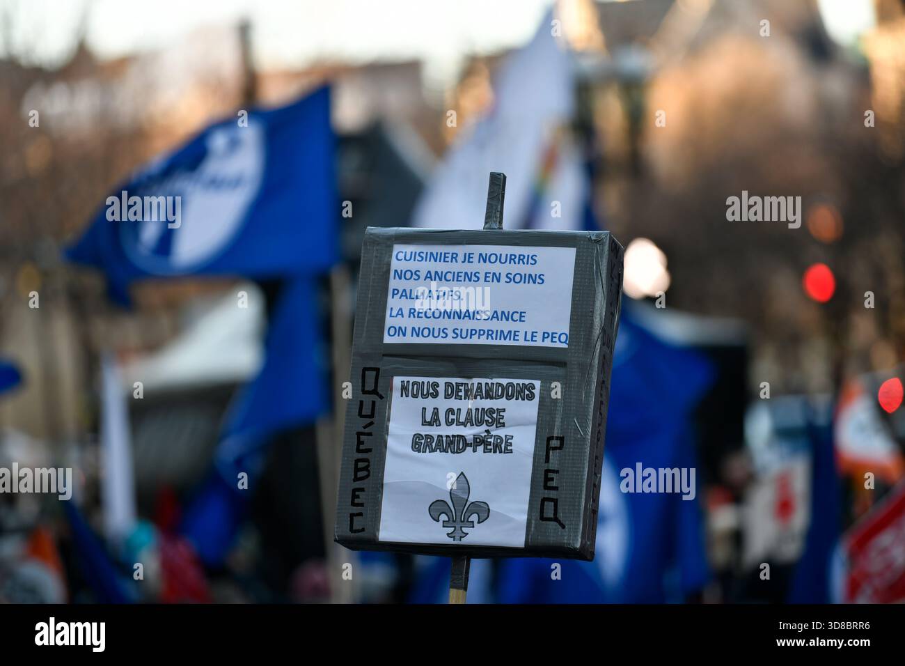 November 29, 2025, Montreal, Quebec, Canada: A sign showing opposition ...