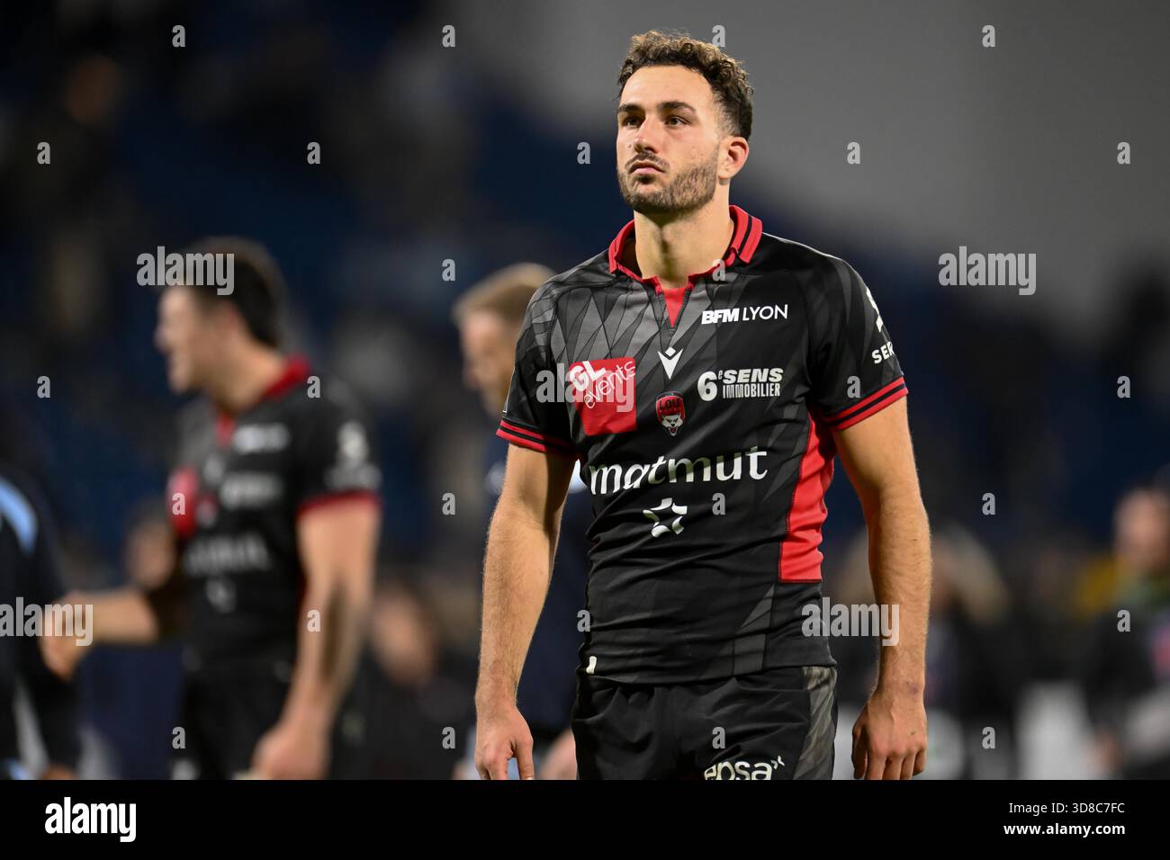 Leo Berdeu of Lyon during the Top 14 match between Bayonne and Lyon on ...