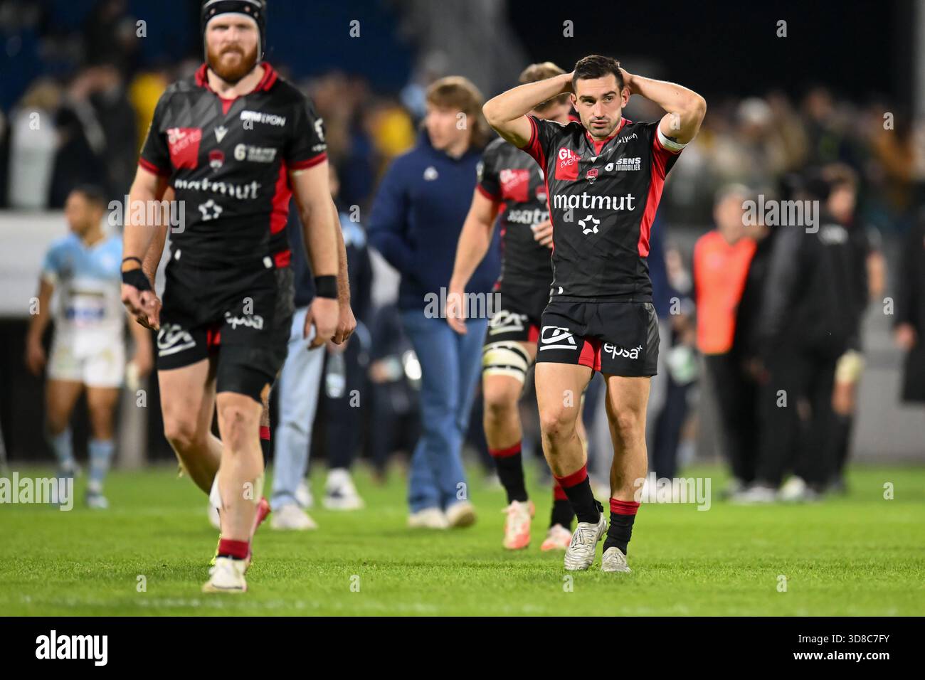 Baptiste Couilloud of Lyon during the Top 14 match between Bayonne and ...