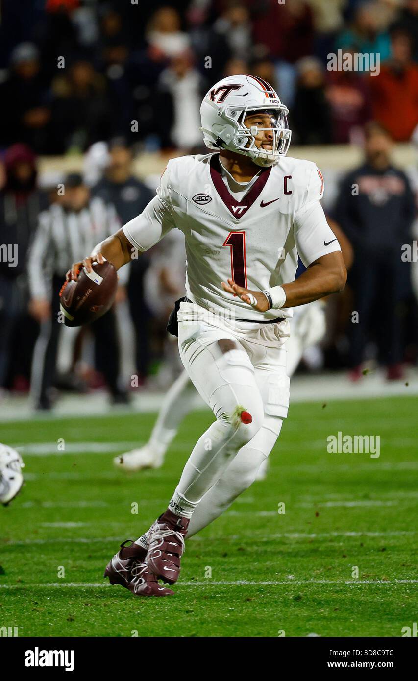 November 29, 2025: Virginia Tech Hokies Quarterback #1 Kyron Drones ...