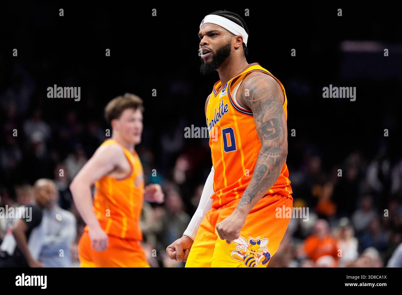 Charlotte Hornets forward Mile Bridges celebrates after scoring during ...