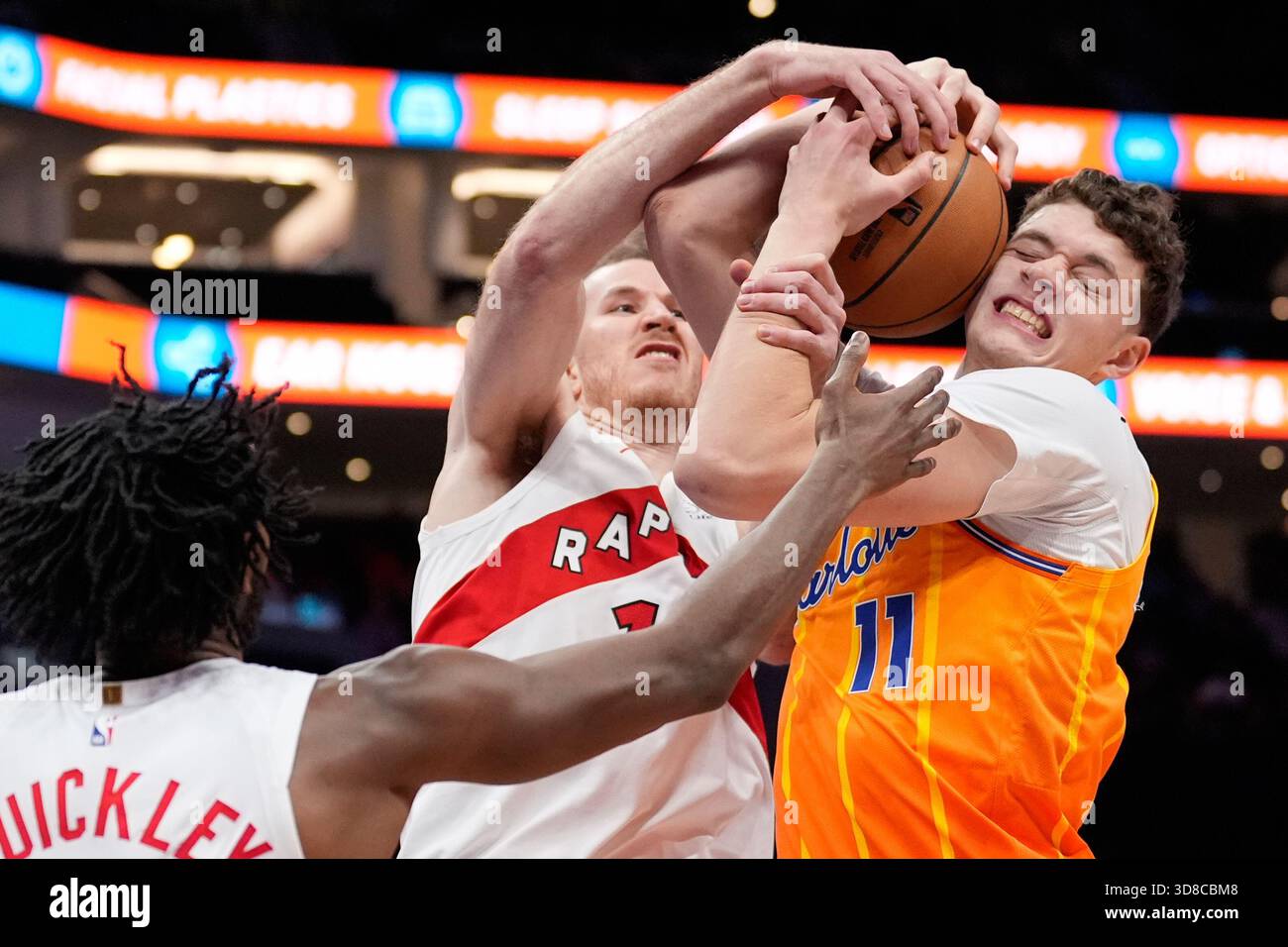 Charlotte Hornets center Ryan Kalkbrenner vies for the ball with ...
