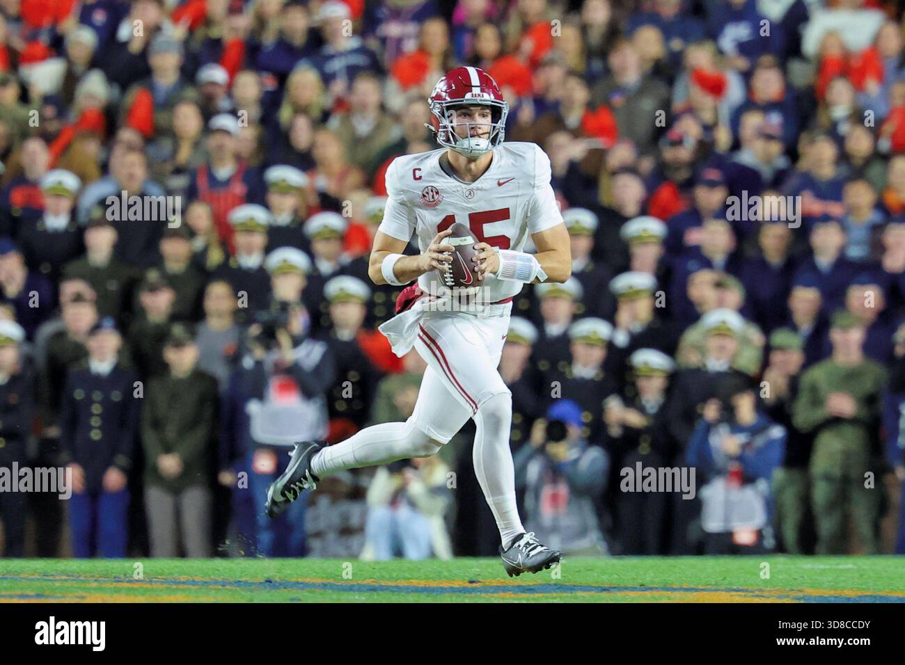 AUBURN, AL - NOVEMBER 29: Alabama Crimson Tide quarterback Ty Simpson ...