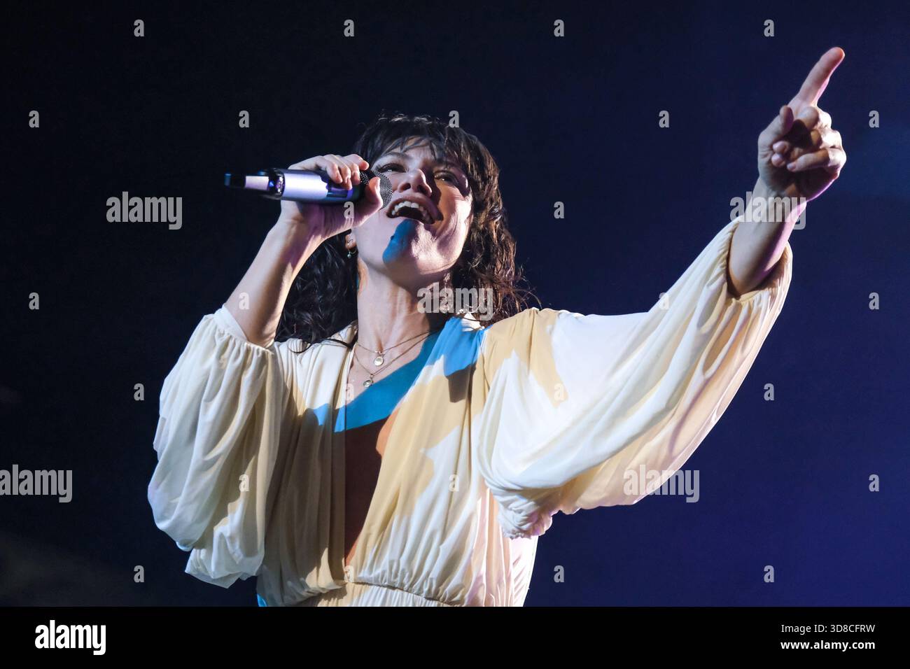 Italian singer, Elisa Toffoli performs live on stage during the Palasport Live 2025 tour at the ...