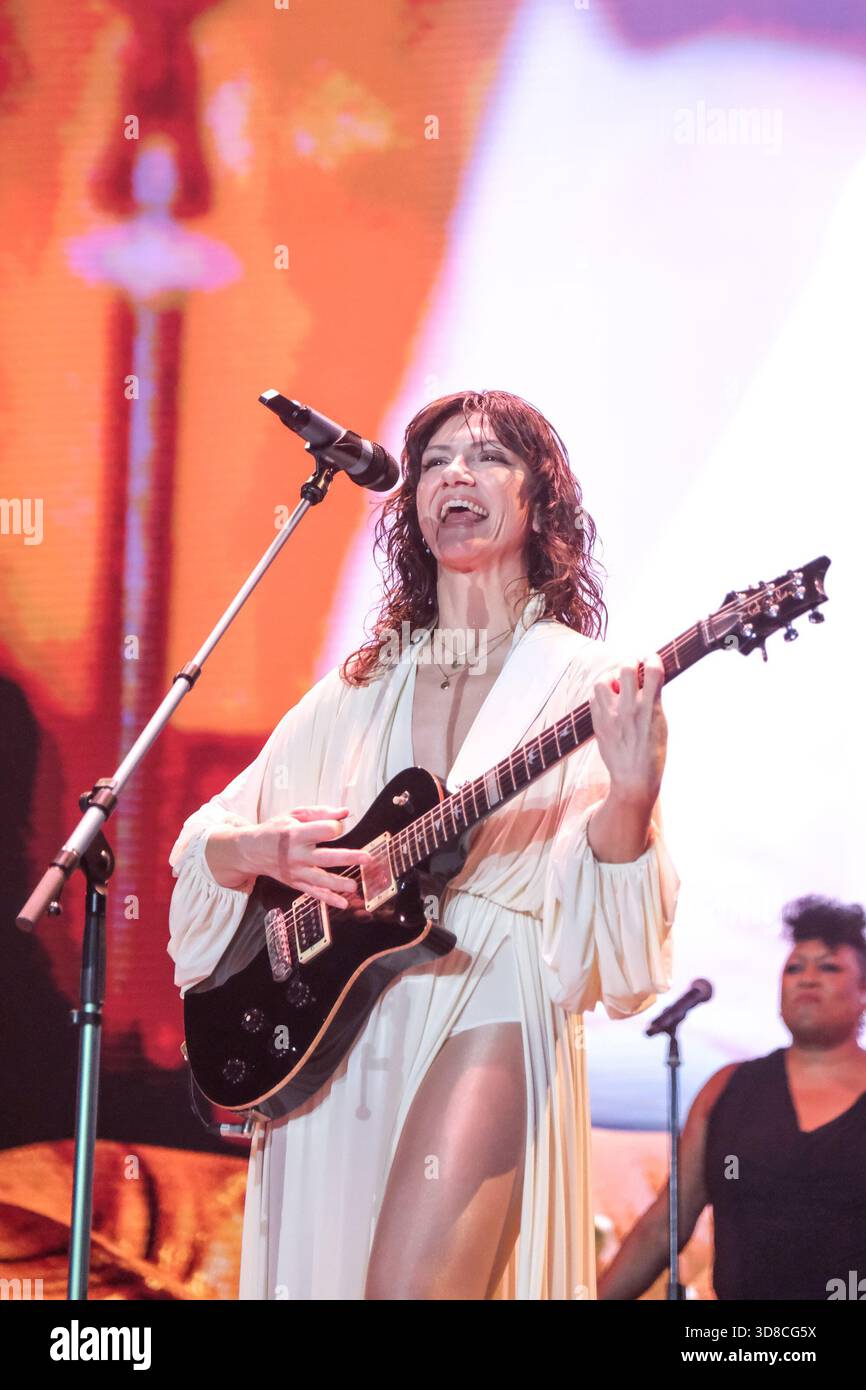 Italian singer, Elisa Toffoli performs live on stage during the Palasport Live 2025 tour at the ...