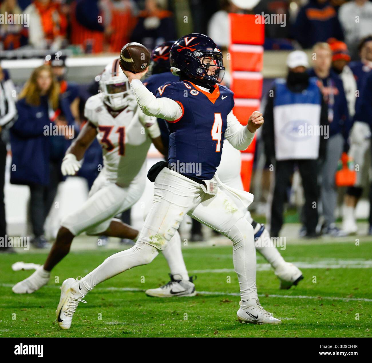November 29, 2025: Virginia Cavaliers QB #4 Chandler Morris throws the ...