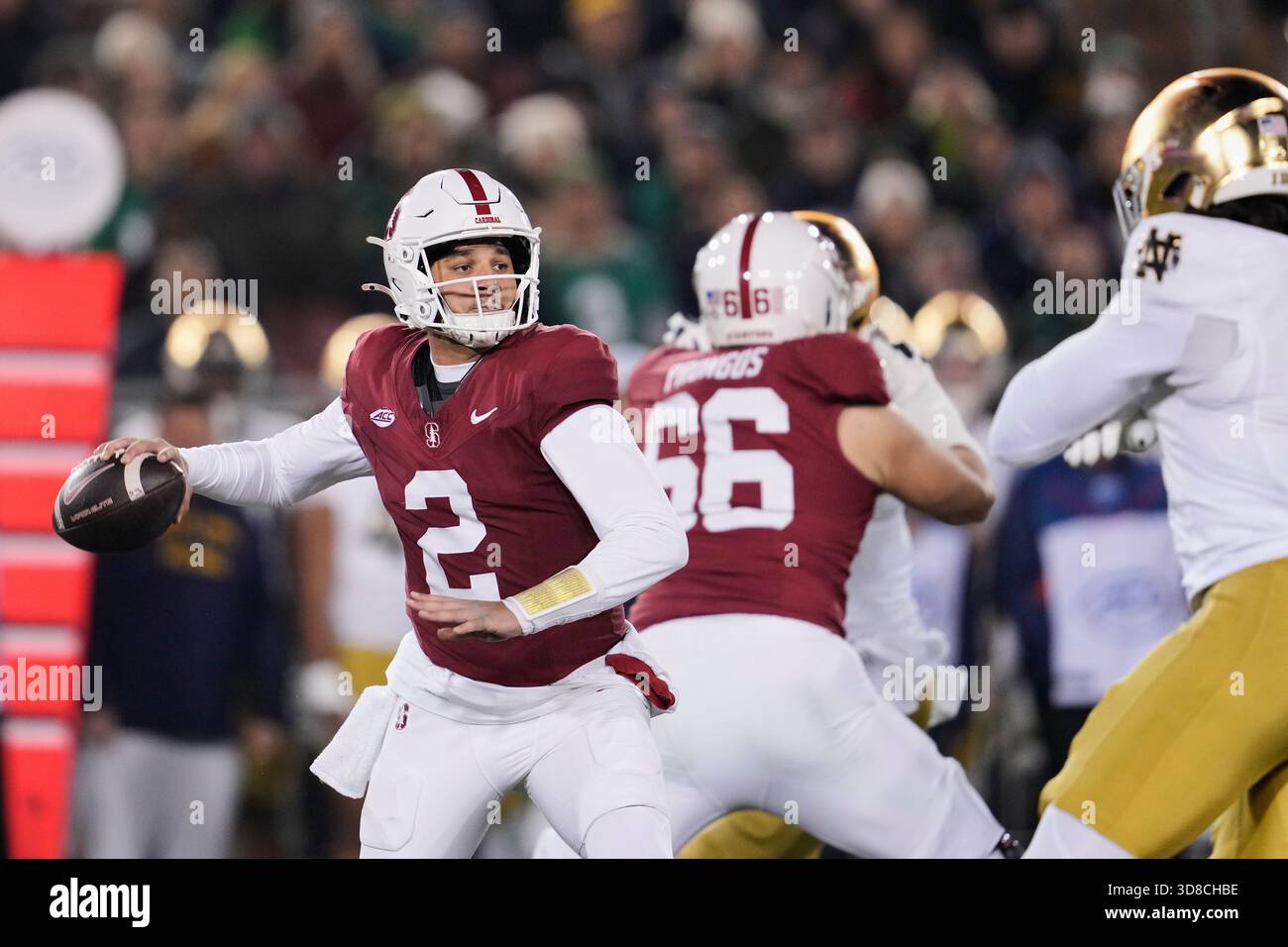 Stanford quarterback Elijah Brown (2) passes the ball during the first ...