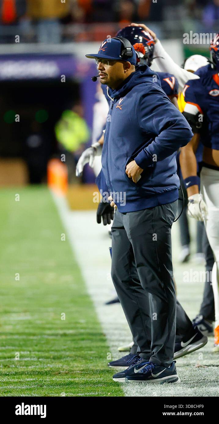 November 29, 2025: Virginia Cavaliers Head Coach Tony Elliott during ...