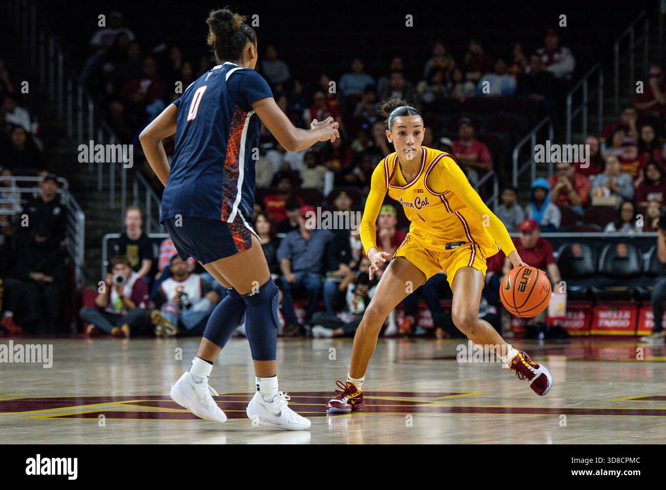 USC Trojans guard Jazzy Davidson (9) during a NCAA women’s basketball ...