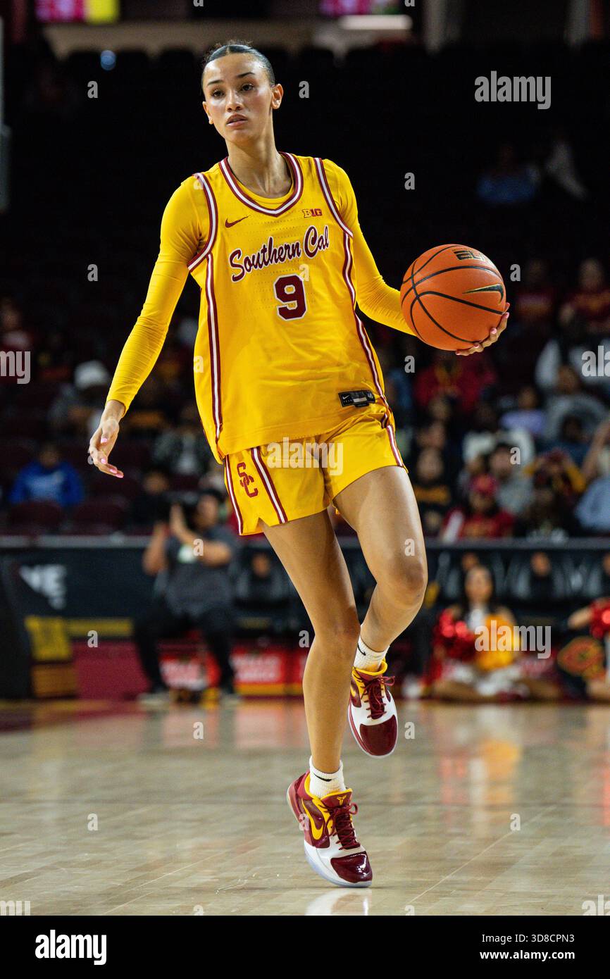 USC Trojans guard Jazzy Davidson (9) during a NCAA women’s basketball ...