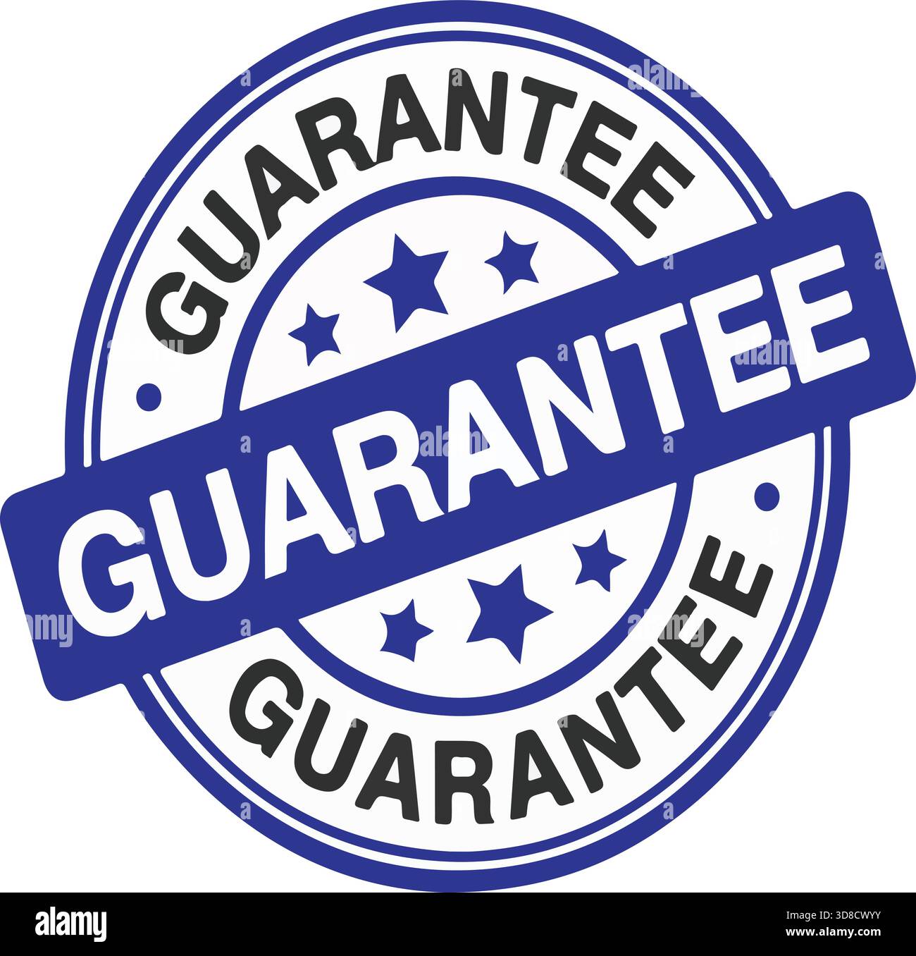 A blue and white guarantee stamp image Stock Vector Image & Art - Alamy
