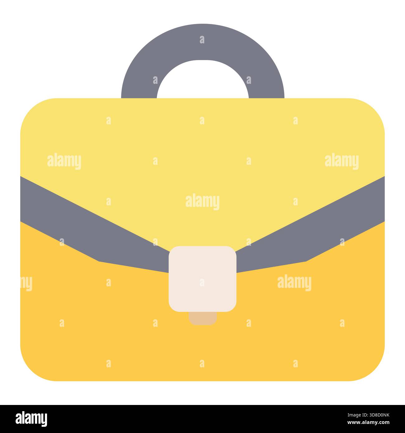 Yellow Flat Vector Briefcase Icon with Grey Handle and Strap Stock ...