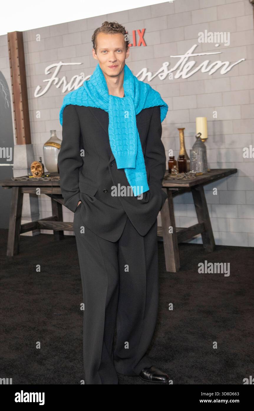 Felix Kammerer attends Netflix's premiere of "Frankenstein" at the ...
