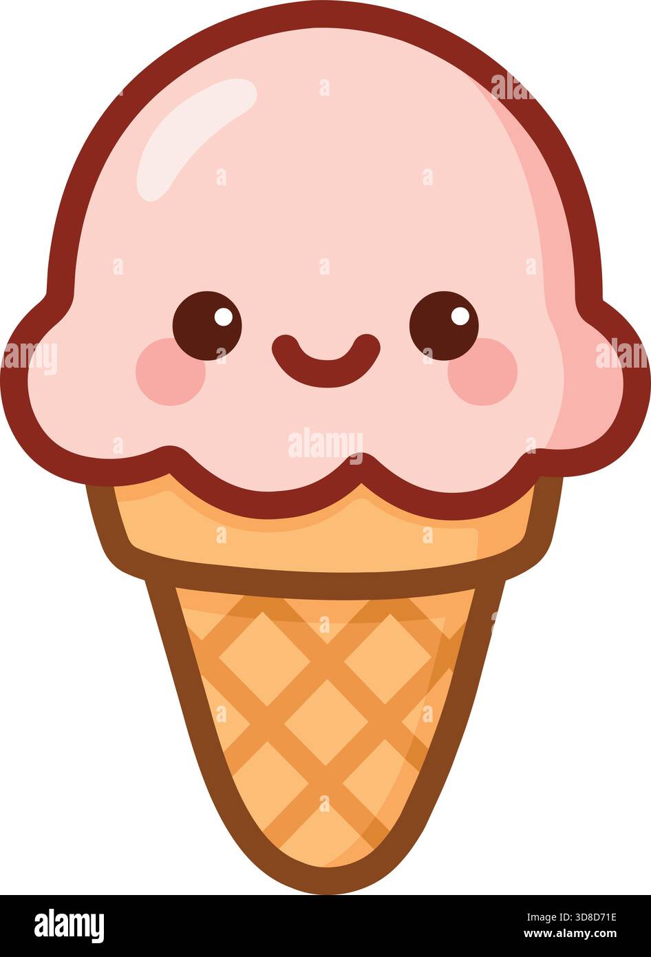 Vanilla ice cream cone clipart Stock Vector Images - Alamy