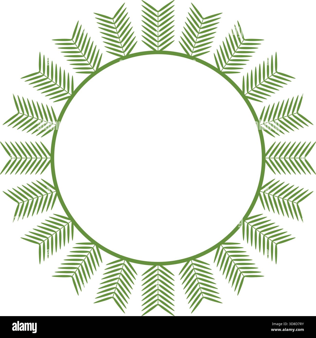 Round frame tropical leaves Stock Vector Images - Alamy