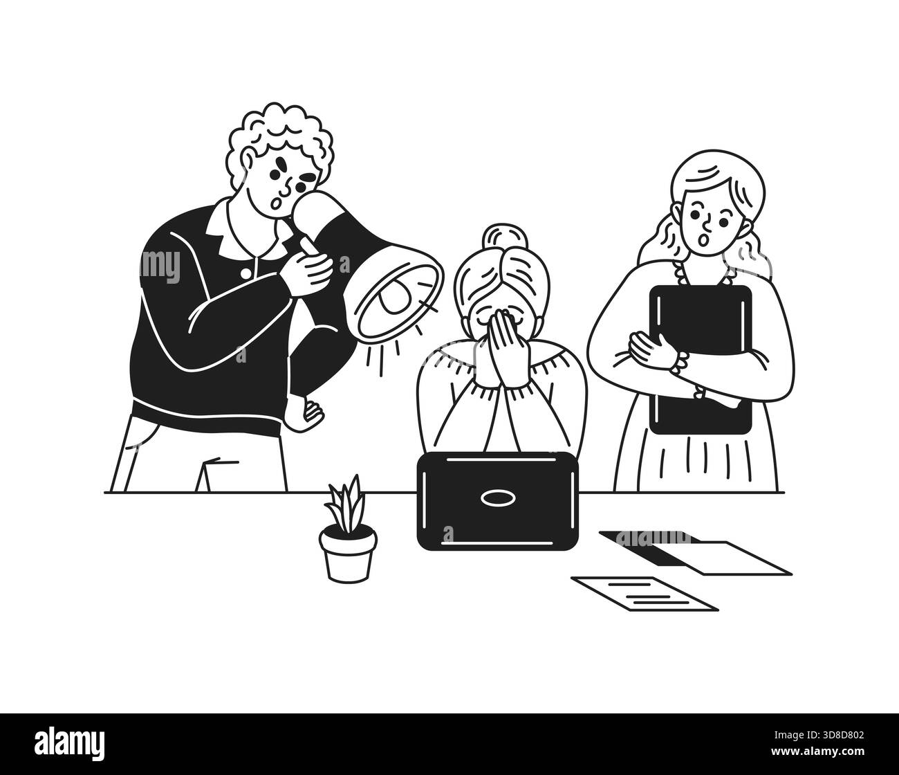 Deadline conflict Black and White Stock Photos & Images - Alamy