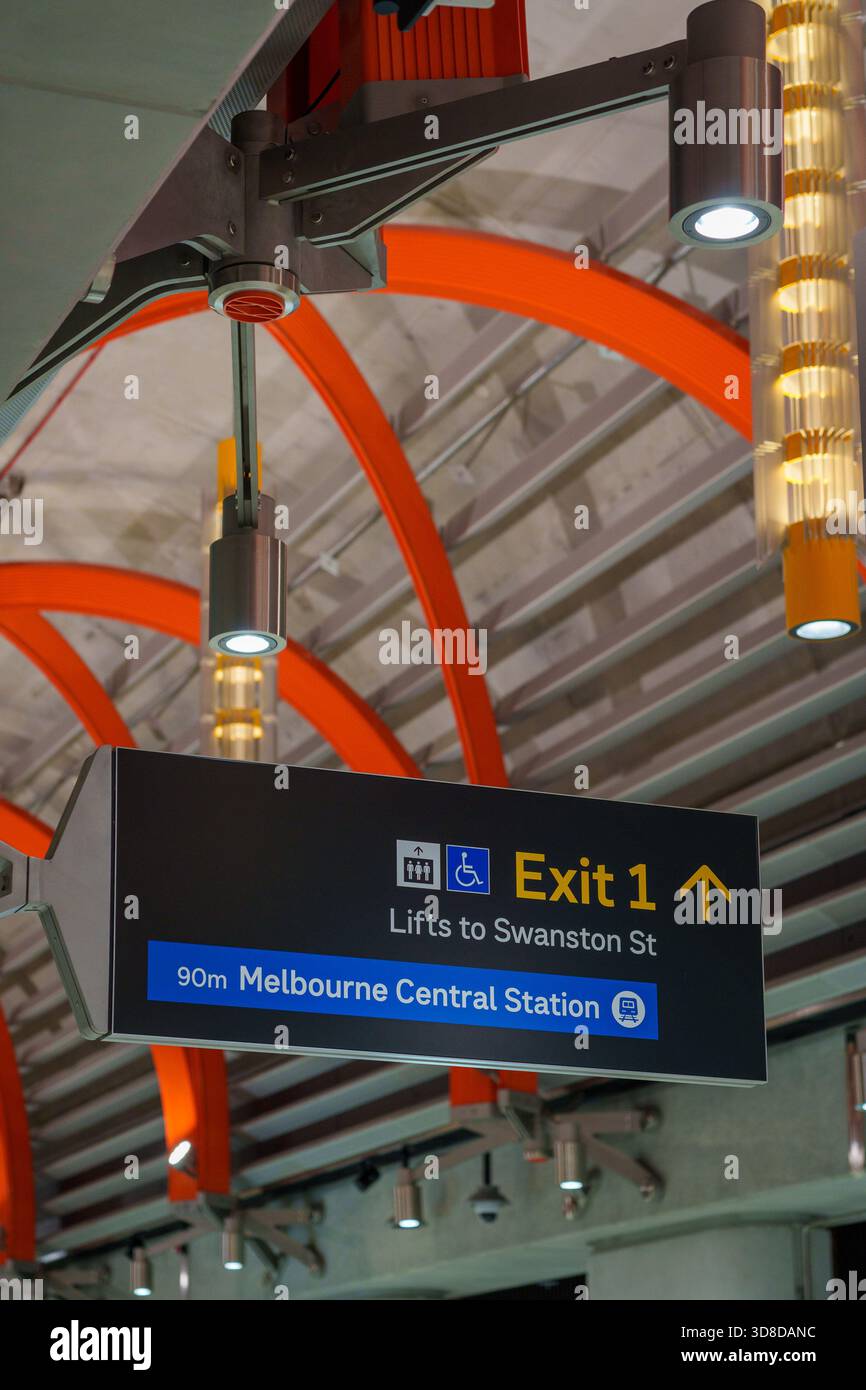 Melbourne, VIC, Australia. November 30, 2025. - A prominent wayfinding ...