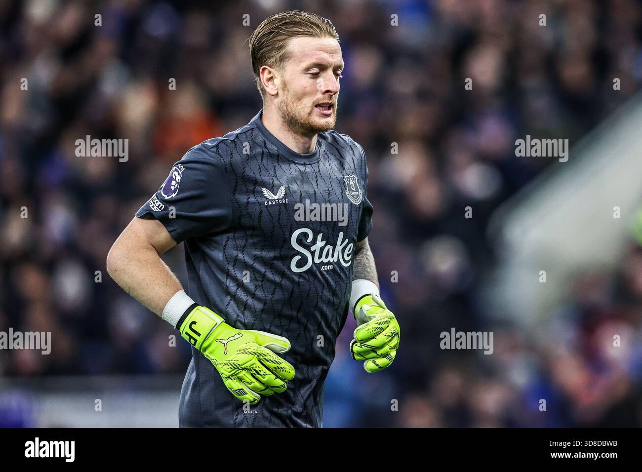 Everton goalkeeper Jordan Pickford during the Premier League match ...