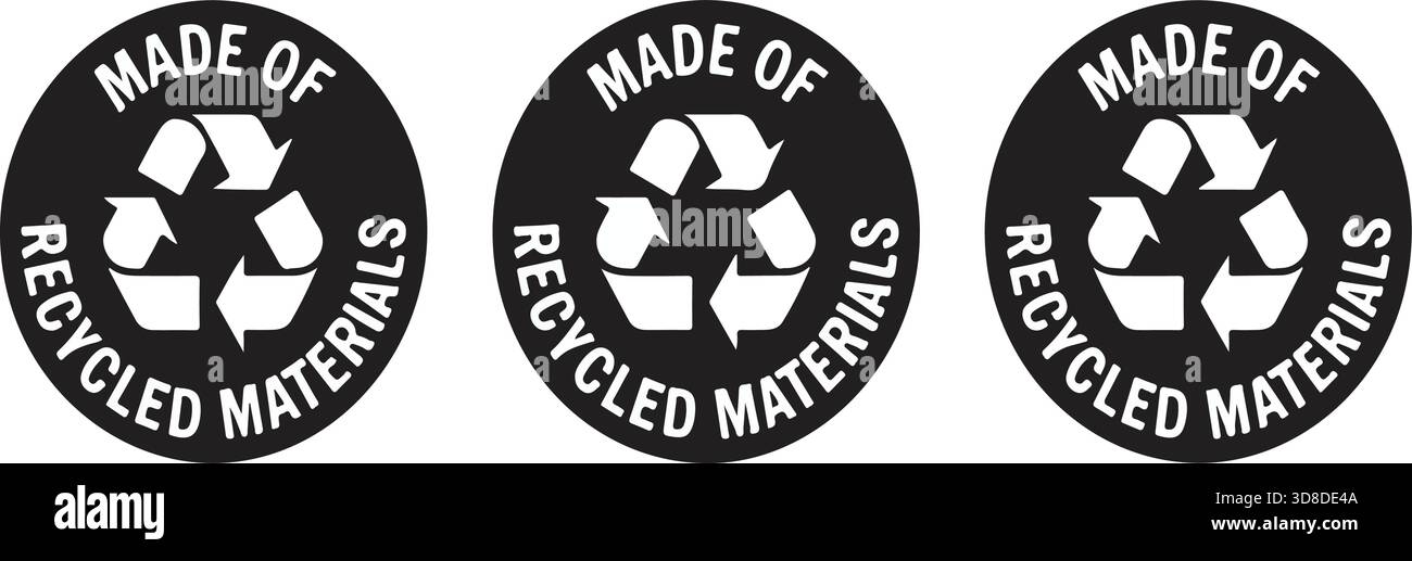 Recycled Materials Label Eco Symbol Badge Stock Vector Image & Art - Alamy