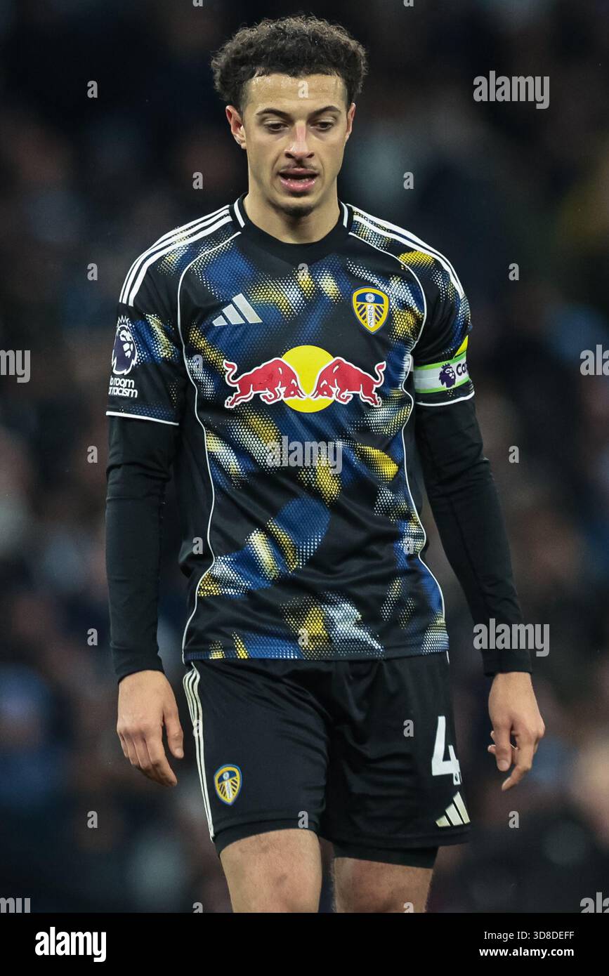 Ethan Ampadu of Leeds United during the Premier League match Manchester City vs Leeds United at ...